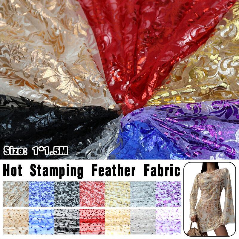 1*1.5M Hot Stamping Feather Flower Net Fabric Wedding Costum - TikTok ...