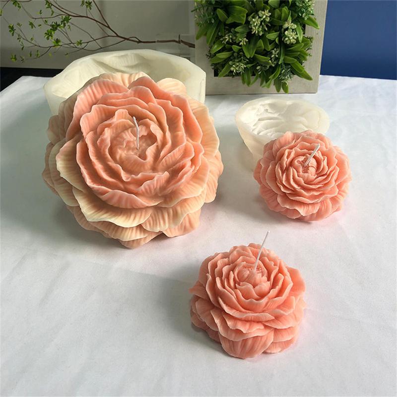 Acuan Lilin Peony, Saiz Besar, Reka Bentuk 3D Tidak toksik, Diperbuat ...