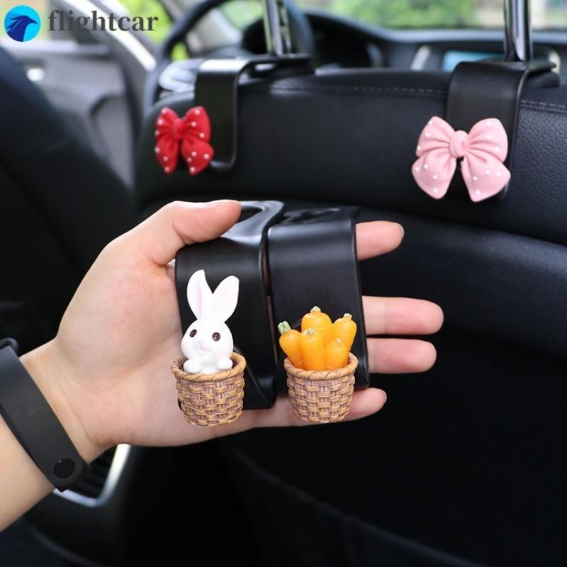 FT Cute Rabbit Car Seat Back Storage Hooks Car Headrest Organizer ...