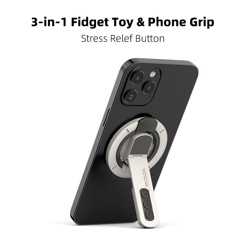 (Free Shipping) Magnetic Phone Ring Grip! 3 Stress Buttons + - TikTok Shop