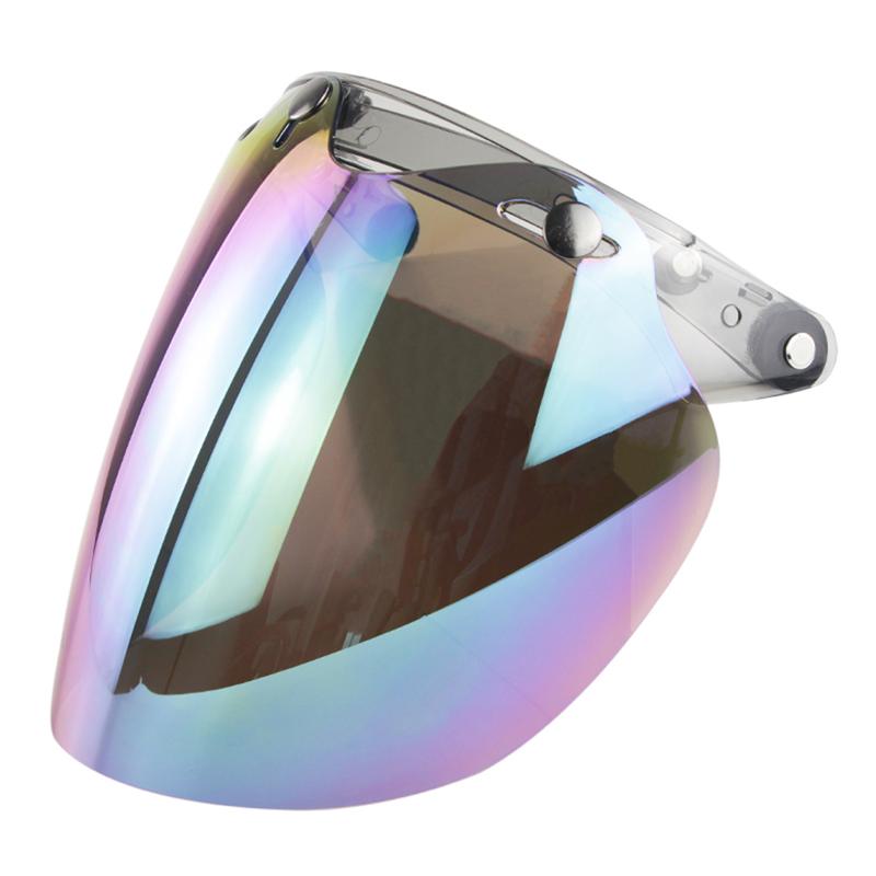 Open Face Helmet Visor 3-snap Shield Visor Colorful Helmet Bubble ...