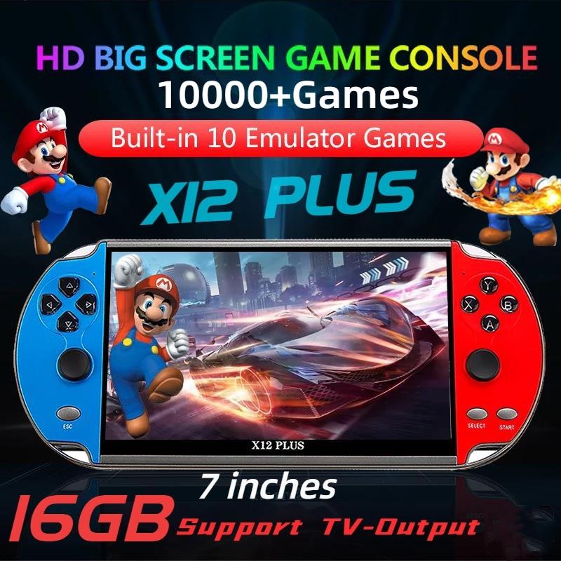 【24h Ship】X12 Plus handheld game console 7-inch high-definition large ...