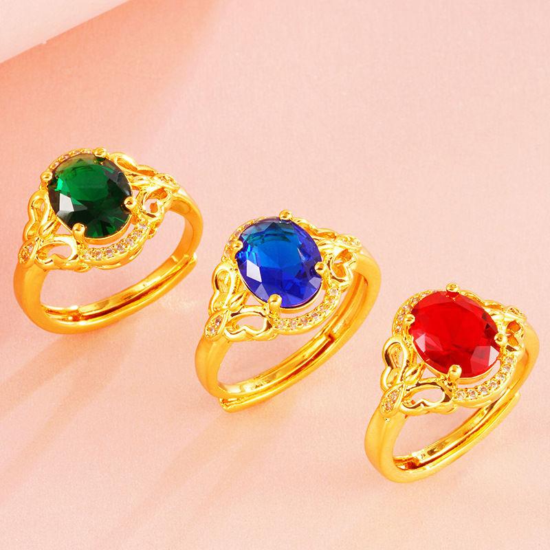 Cincin Kristal, Bertatah Turmalin Hijau dengan Zirkon, Untuk - TikTok ...