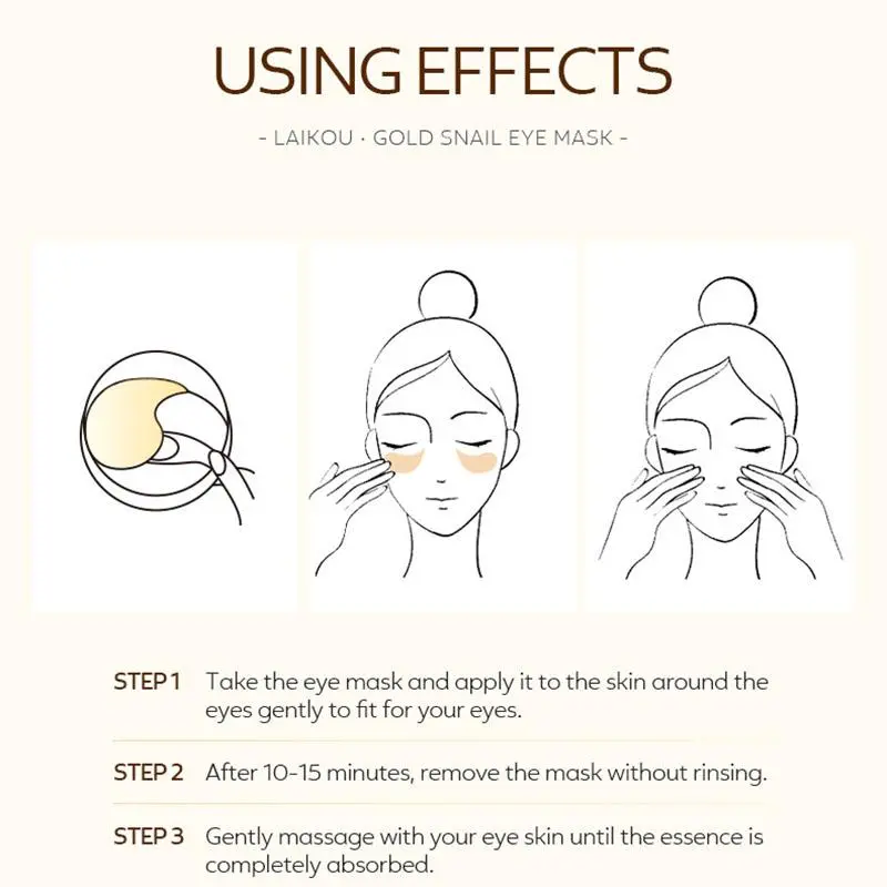 1 Box Moisturizing Eye Mask, Snail Under Eye Gel Mask for Dark Circles ...