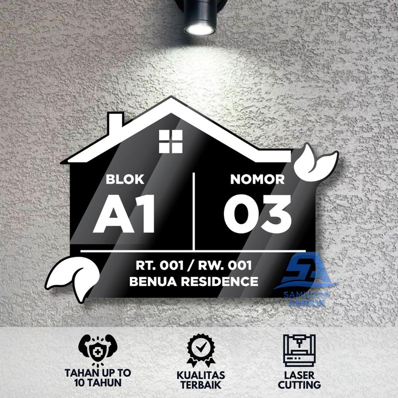 Nomor Rumah Aesthetic Akrilik Bebas Custom Tempel | Nomer Rumah - Shop ...