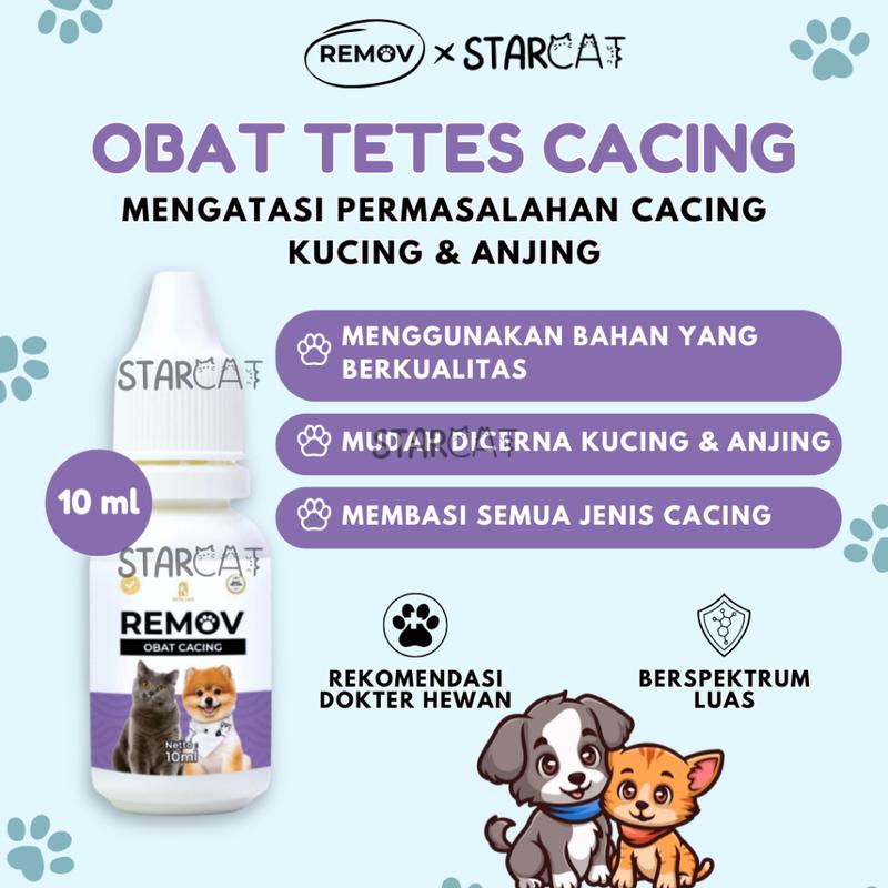 SC Remov OBAT CACING 10ML Kucing Anjing Basmi Anti Cacingan Cegah Diare ...