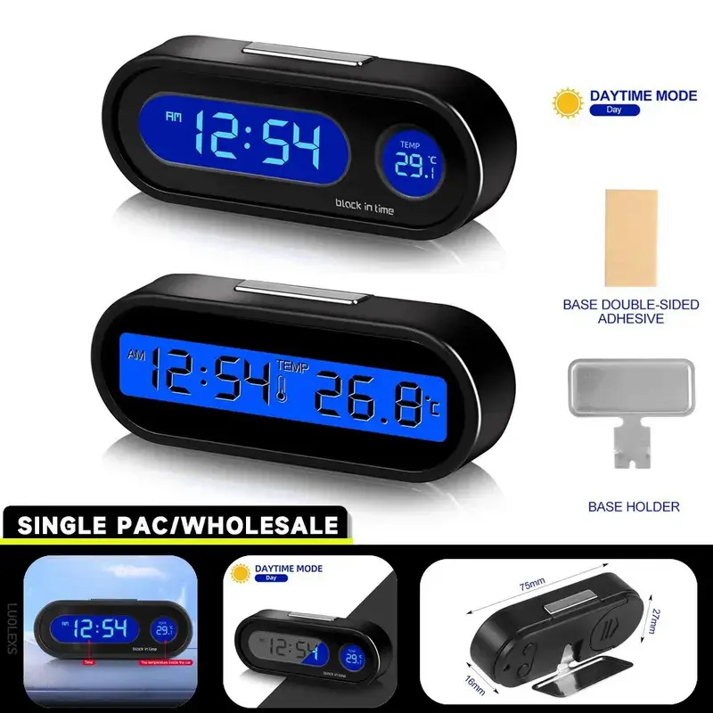 Jam Kereta, Jam Masa, Elektronik Mini, Auto, Berkilau, Termometer ...