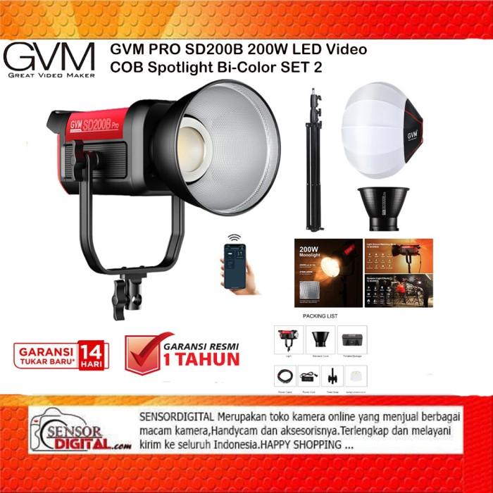 Jual GVM PRO SD200B 200W LED Video COB Spotlight Bi-Color Lampu Video ...