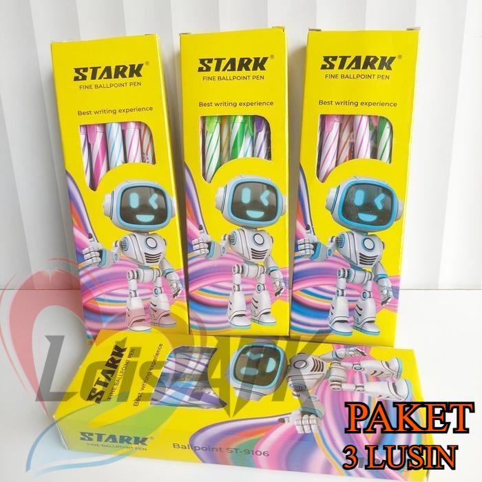PAKET 3Lusin Pulpen STARK - Pulpen Ulir/Pen Semi Gel/Pulpen Murah/Alat ...