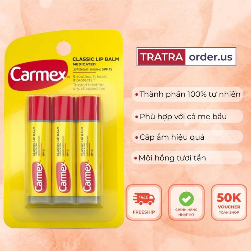 Son dưỡng môi carmex Lip Balm siêu cấp ẩm làm mềm môi, giảm nứt ...