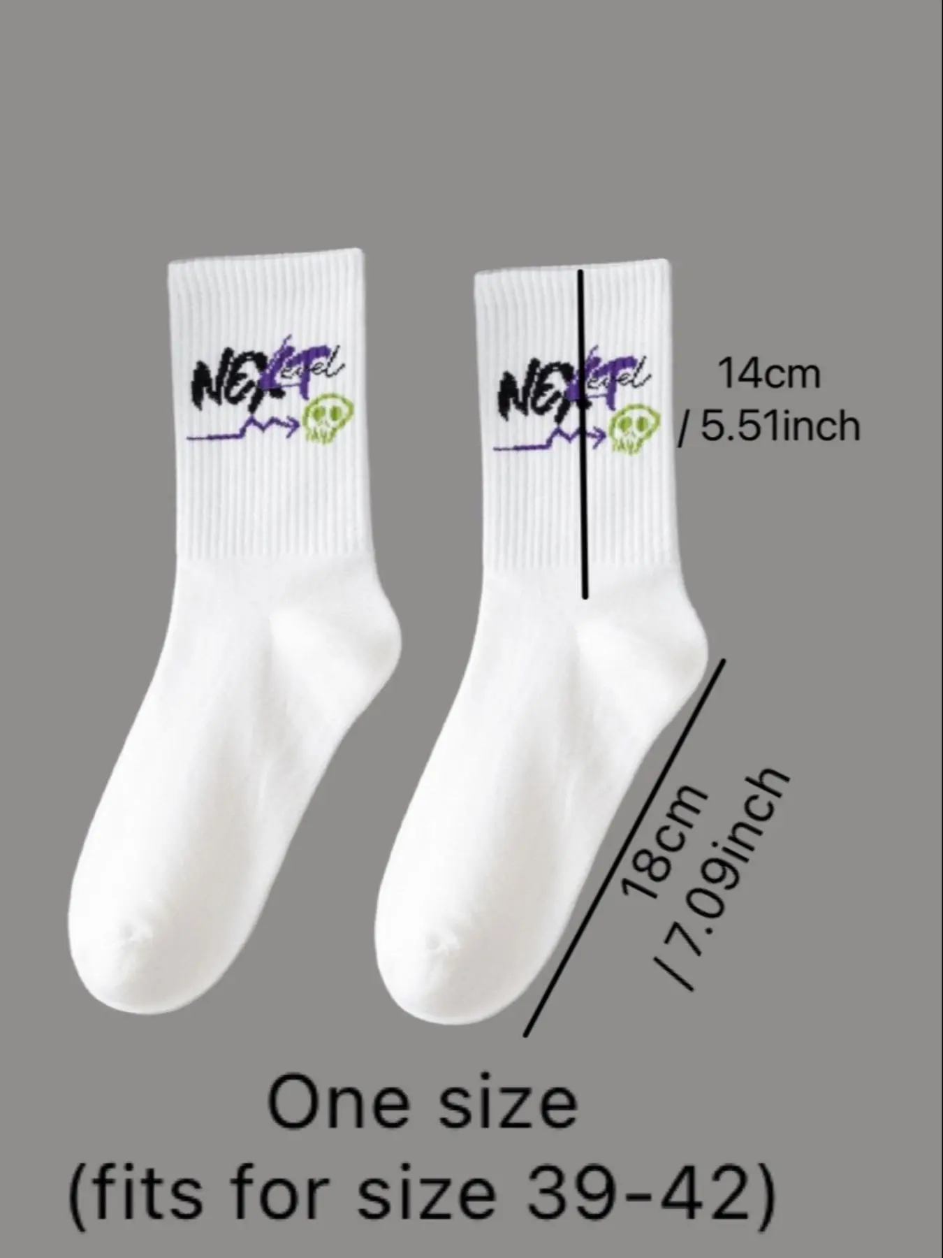 Men's 10 Pairs Cartoon & Letter Print Crew Socks, Casual Comfy ...