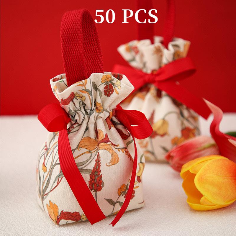 50PCS beg gula-gula kain bergaya INS dengan pemegang, reka bentuk ...