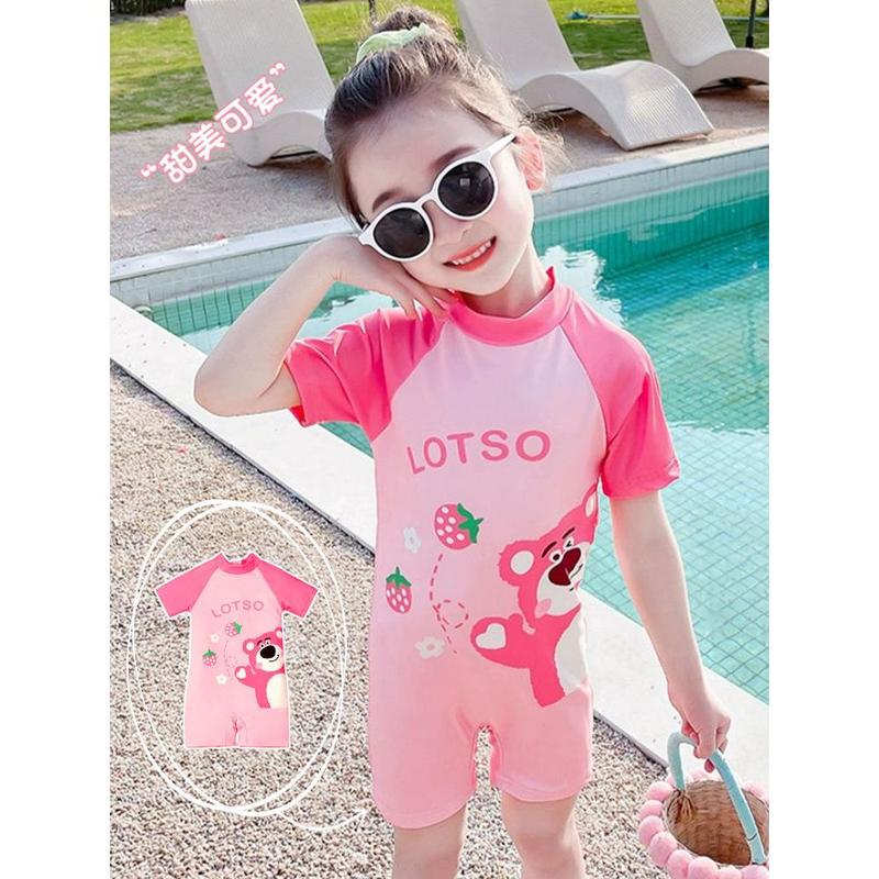 Girls' One-Piece Swimming Suit 2024 Summer New Baby Girl Children Hot ...