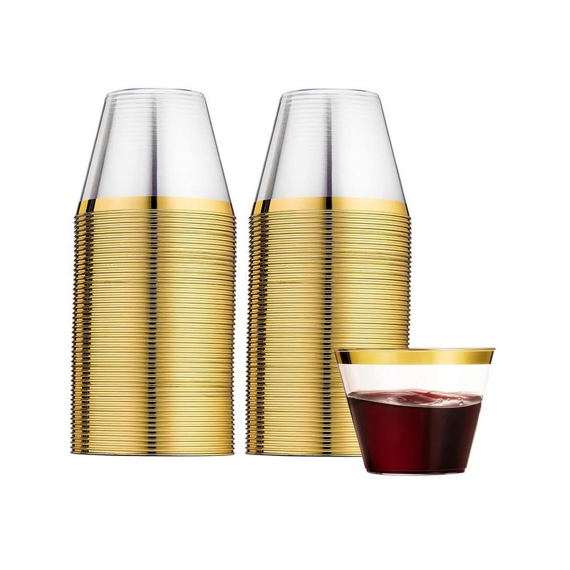Cawan plastik bermata emas, gelas minuman plastik boleh guna - TikTok ...