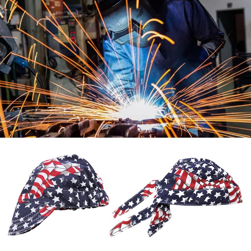Stars And Stripes Pattern Pure Cotton Welding Hat Adjustable - TikTok ...