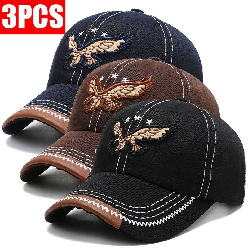 2-3pcs Men'S Polyester Baseball Caps, Breathable Woven Fabric, Solid ...
