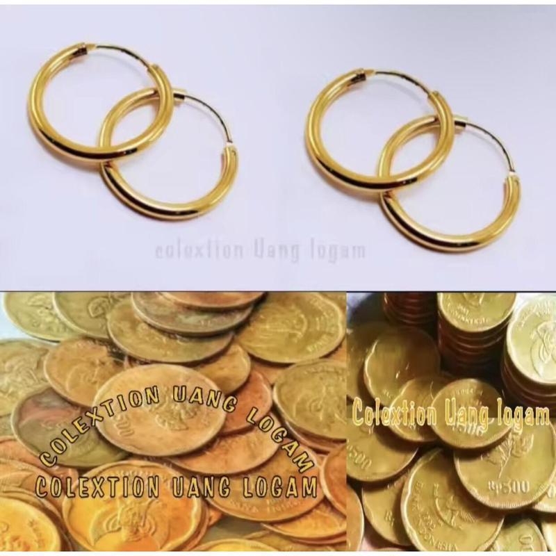 Anting terbuat dari uang logam anting polos asli terbuat dari uang ...