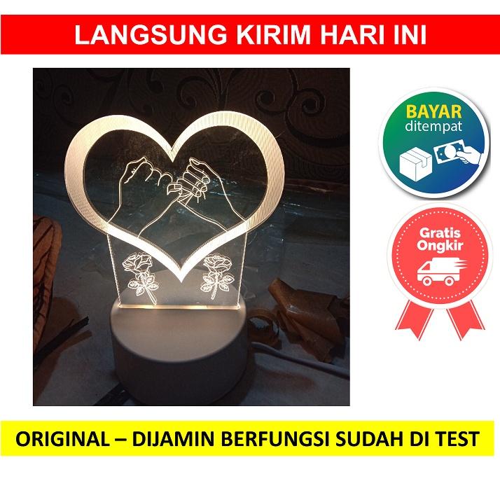 LAMPU ACRYLIC JANJI CINTA LOVE PROMISE HIAS LED 3D 3 DIMENSI - Shop ...