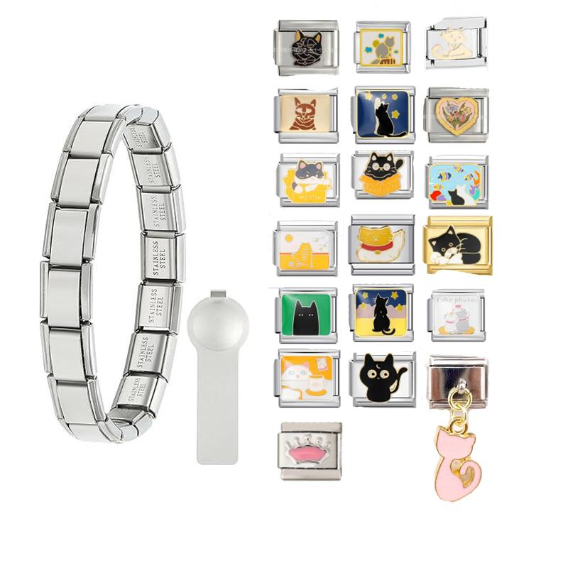 12pcs Italian Charm Bracelet Sets 9mm Charms with Starter Brascelet ...