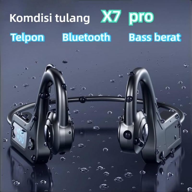 KT X7 Pro Headset Olahraga Nirkabel Bluetooth Bone Conduction Neckband ...