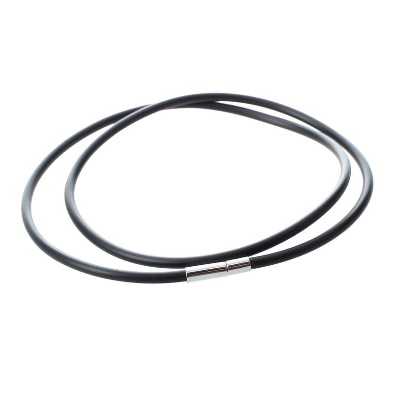 Kalung dengan tali getah hitam, 3mm, 22 inci, dengan penutup - TikTok ...