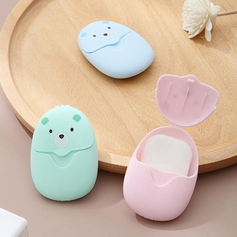 50pcs/set Travel Paper Soaps Portable Disposable Cleaning Soap Paper ...