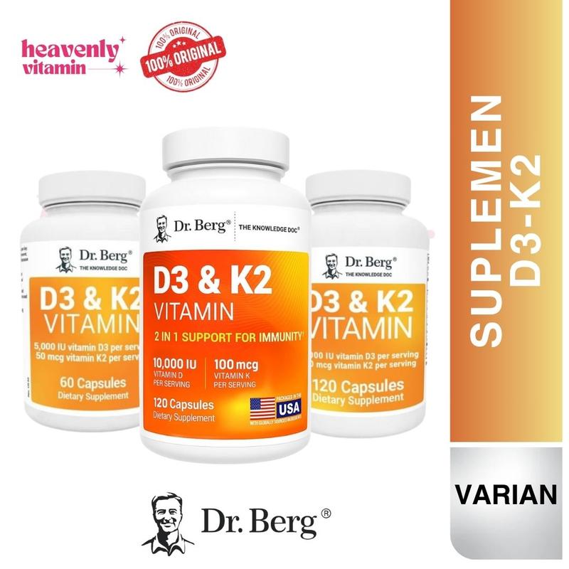 Dr Berg D3 K2 Vitamin D3 100 Mcg Vit K 120 Capsules Shop Tokopedia