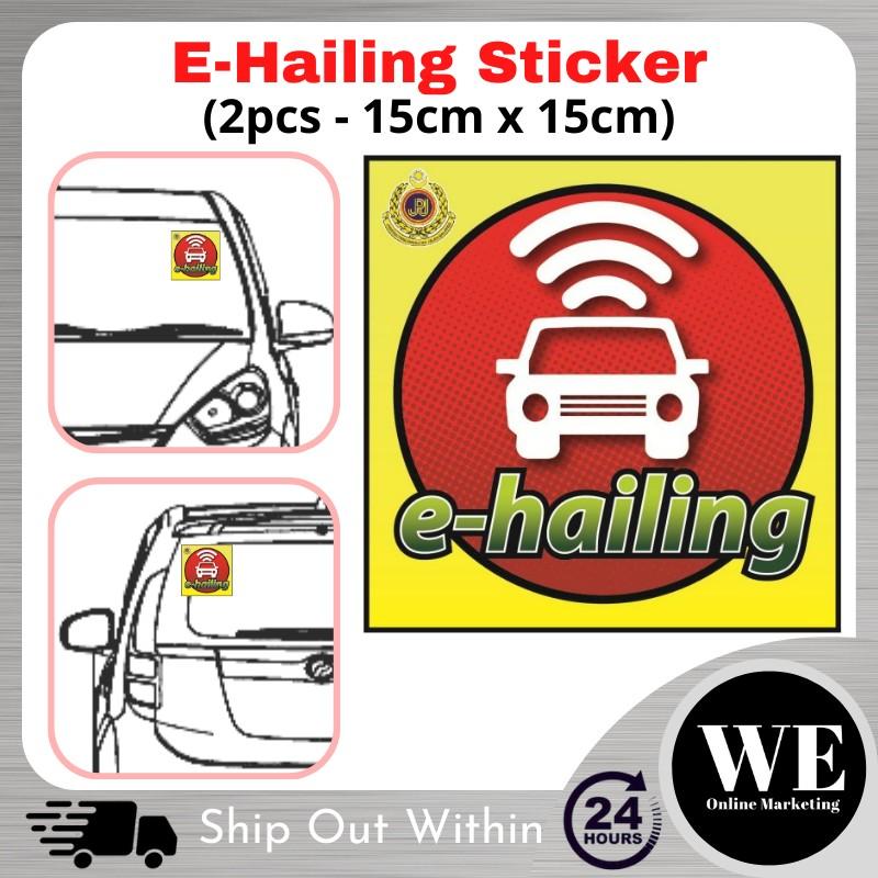E-Hailing Car Sticker (2pcs) 15cm x 15cm Windscreen Cermin Pelekat ...