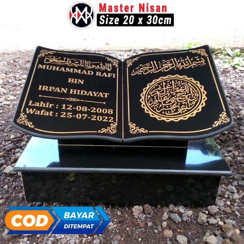 Batu Nisan Granit Bentuk Buku Al-Qur'an Plus dudukan Berkualitas - Shop ...