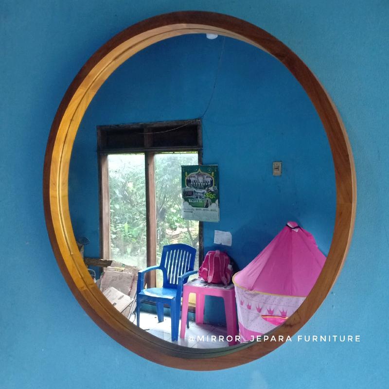 frame cermin bulat jati - Shop | Tokopedia