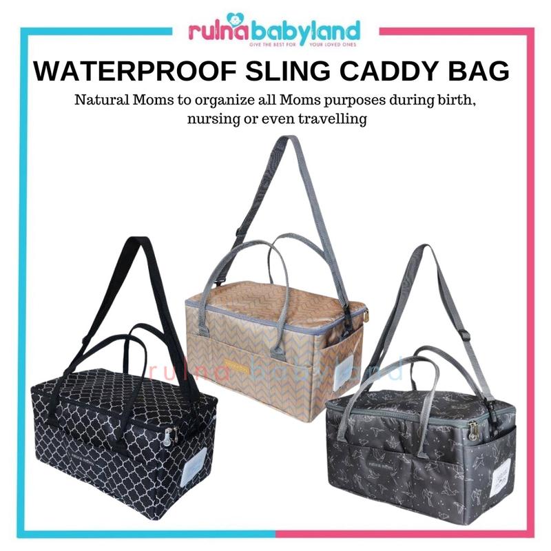 NATURAL MOMS WATERPROOF CADDY BAG SLING WITH POUCH/LID - TikTok Shop ...