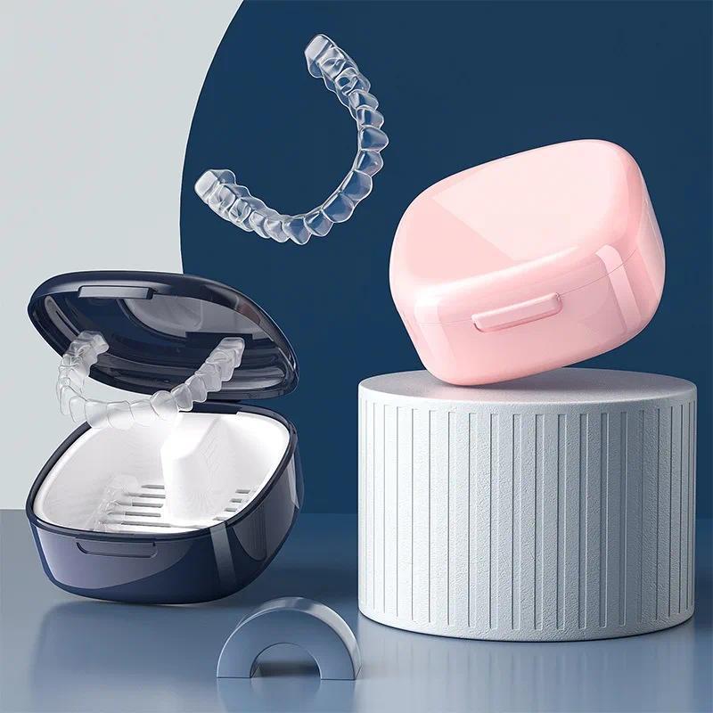 Retainer Case Portable Mouth Guard Box Oral Cleaning False Teeth ...