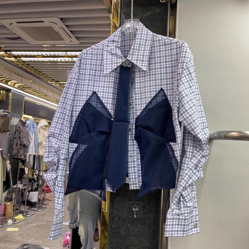 FADFAD Atasan kemeja dengan lengan panjang desain cetak dan bergaya ...