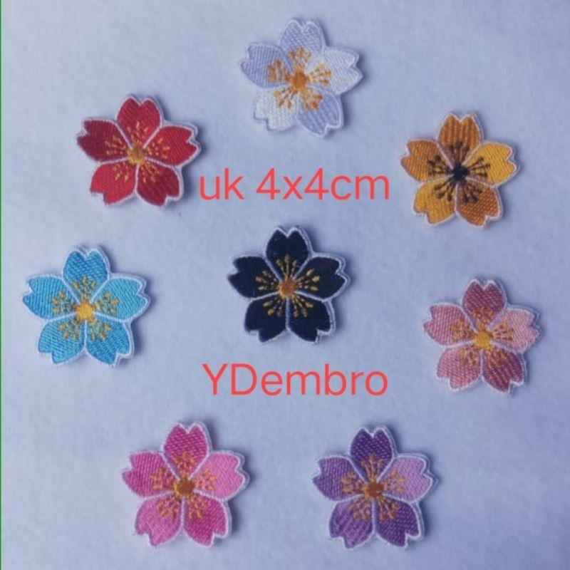 Patch Bordir Bunga Sakura Iron On Renda Anyaman - Shop | Tokopedia