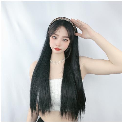 Wig Bando Wanita Motif Leopard Long Straight - Shop | Tokopedia