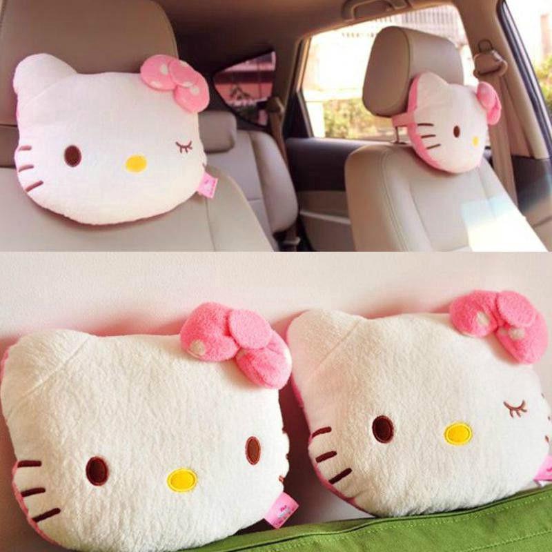 Bantal Tempat Duduk Kereta Hello Kitty, Reka Bentuk Kartun Lembut ...