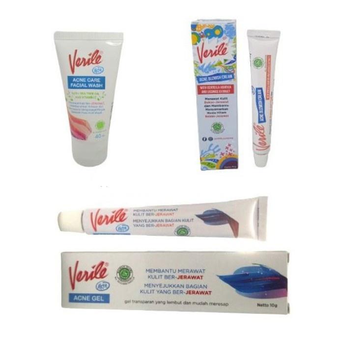 VERILE Acne Gel 10 gr Blemish Cream 10g Facial Wash 40 ml l ...