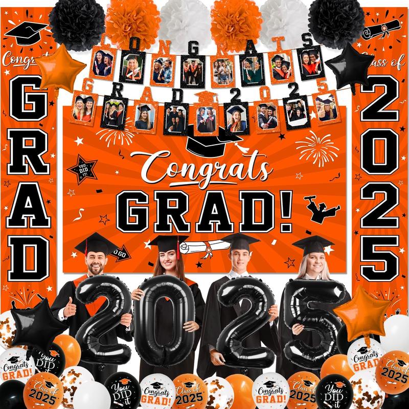2025 Graduation Decorations, Orange Themed Class of 2025 Decorations ...