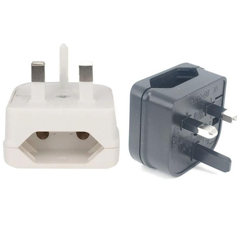 New 2 Pin to 3 Pin EU to UK Power Socket Portable PC Travel Plug ...