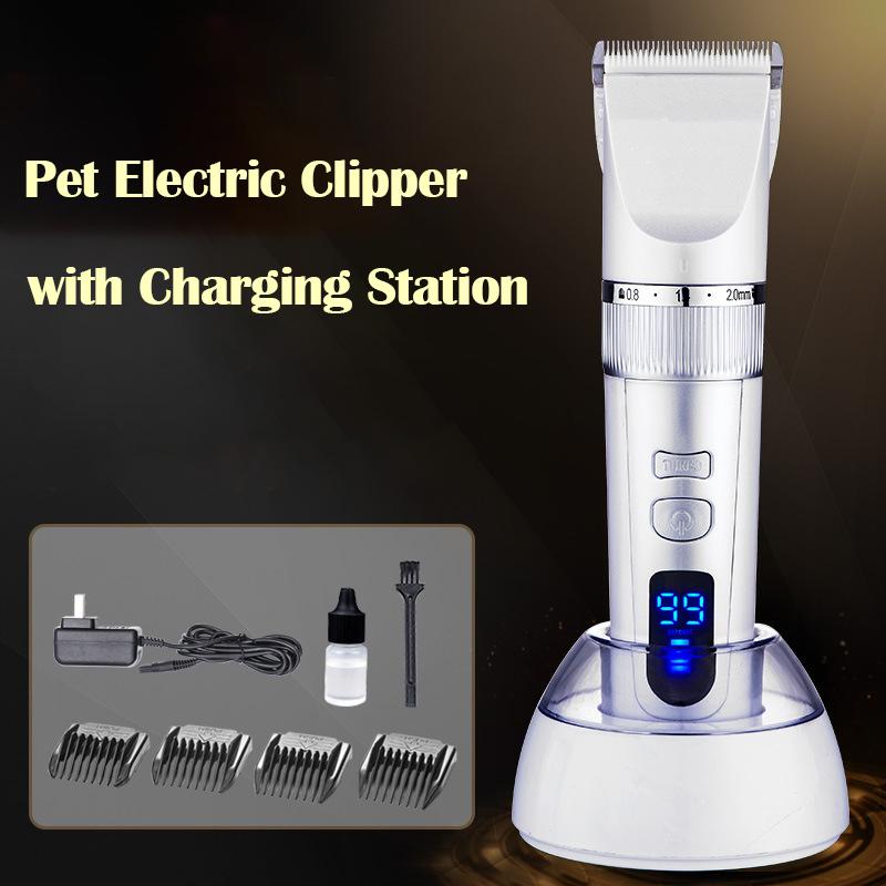 Professional Pet Clippers with LCD Display, High Power Rechargeable ...