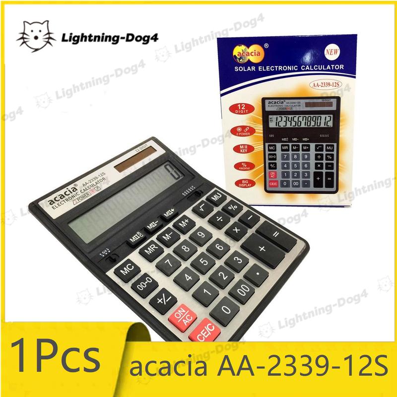 1Pcs Acacia AA-2339-12S Electronic and Solar Calculator 12 Digitals ...