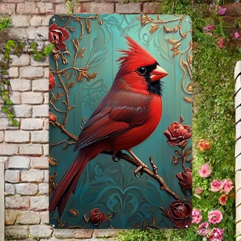 Charming Retro Red Cardinal Metal Tin Sign - 8x12 inches, Easy - TikTok ...