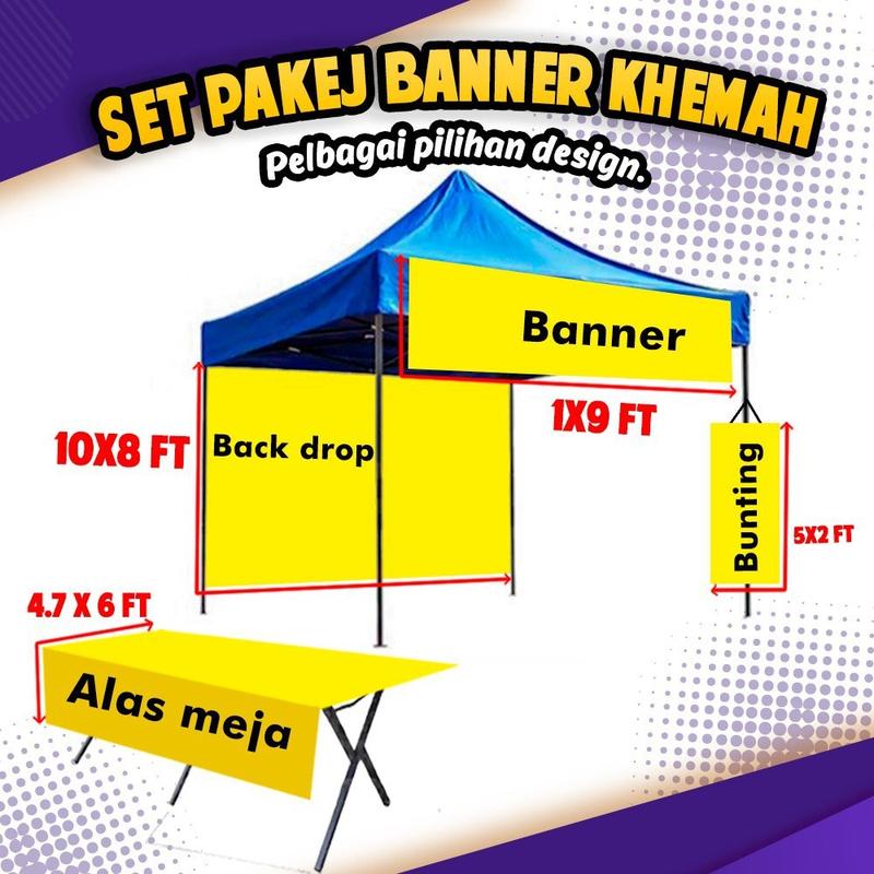 Set Banner Bunting Backdrop Alas Meja Berniaga Khemah Bazaar Ramadan ...