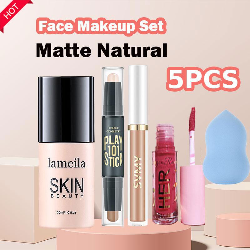 [COD&HOT Sale] 5Pcs Face Makeup Set Foundation+Concealer+Lip - TikTok ...