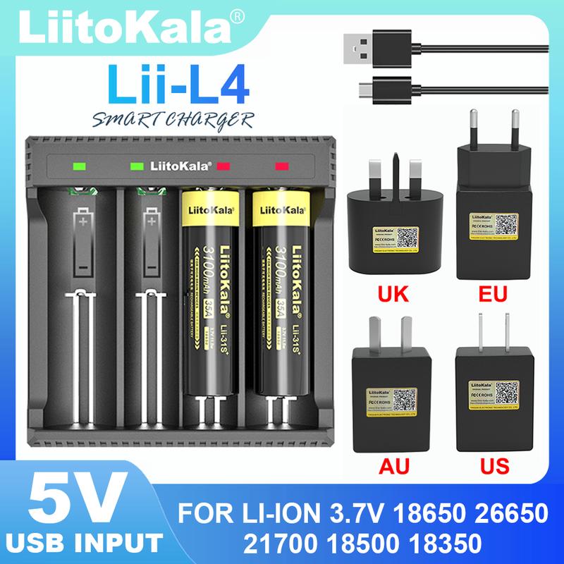LiitoKala Lii-L4 -5V 2A US EU UK AU Plug Rechargeable Lithiu - TikTok ...