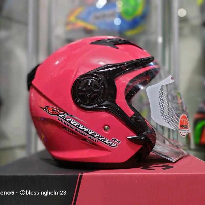 NHK GLADIATOR SOLUD VARIASI WARNA HELM OPEN FACE DOBLE VISOR - Shop ...