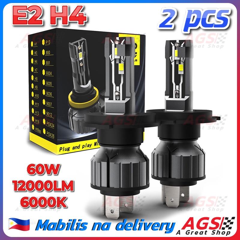 2pcs E2 H4 Headlight 60W 12000LM 6000K White Bright LED Headlight - TikTok Shop Philippines