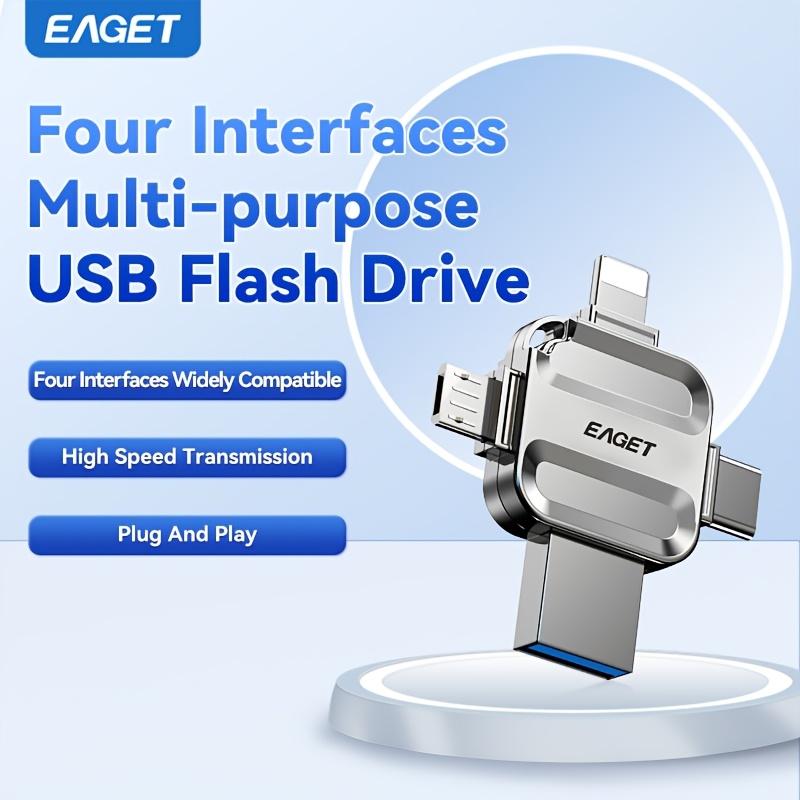 EAGET 4-in-1 USB Flash Drive, Compatible with iPhone, iPad, Android ...
