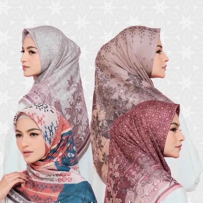 Indonesia scarf/ triangle/square printed hijab muslimah scarf - TikTok ...