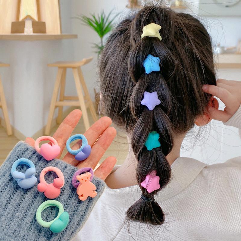 10pcs Colorful Kids Hair Tie Cute Hairband Elastic Rubber Band - TikTok ...
